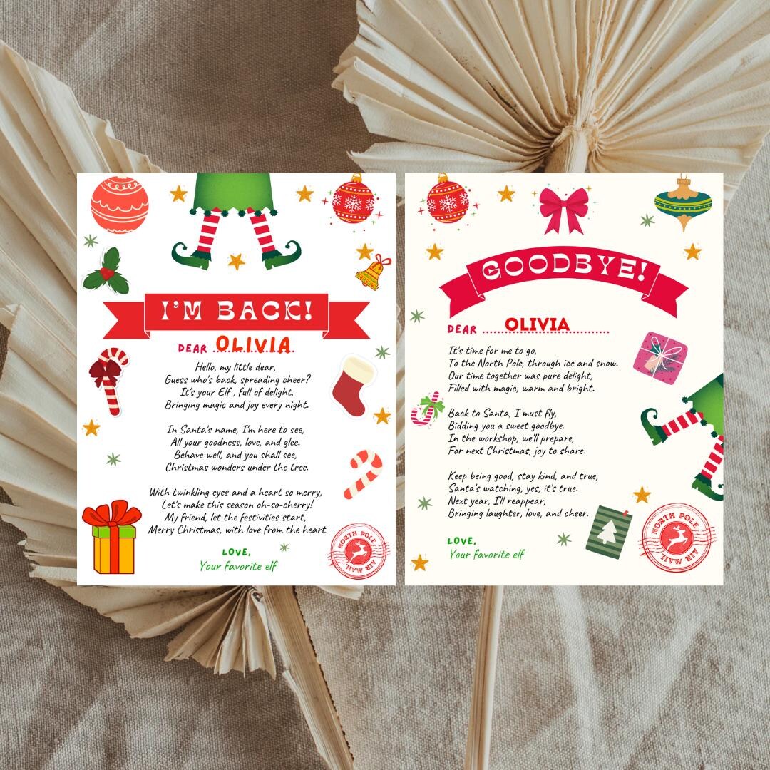 Editable Elf Letter, Elf Arrival Letter, Elf Return Letter, Elf I'm ...