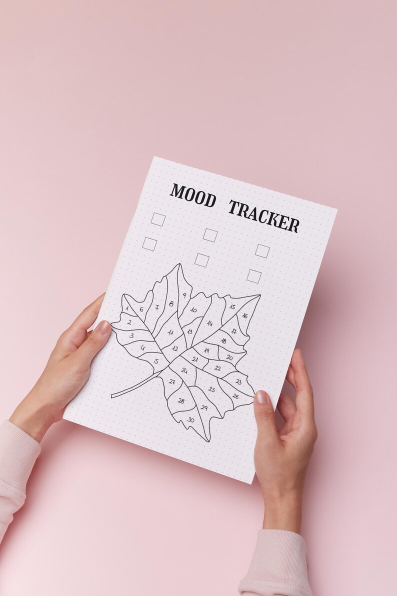 Maple Leaf Canada Mood Tracker,a5 Journal Page,a4 Planner Page,monthly ...