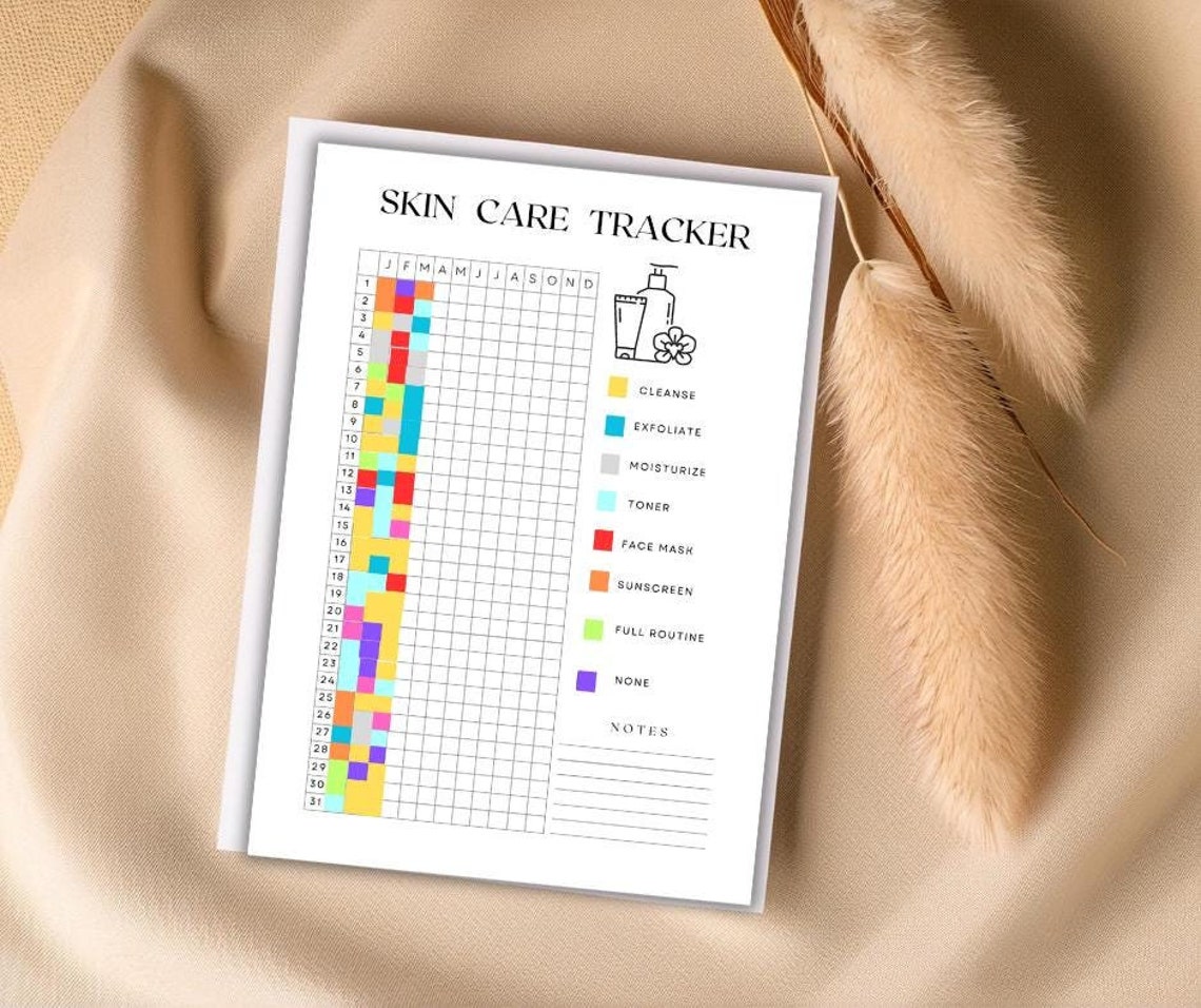 Skin Care Tracker PRINTABLE Journal Page Beauty Routine Skincare ...