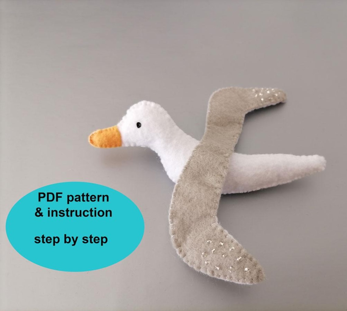 PDF Seagull Pattern Felt,diy Gull Toy Pdf Pattern,hand Sewing Pattern ...