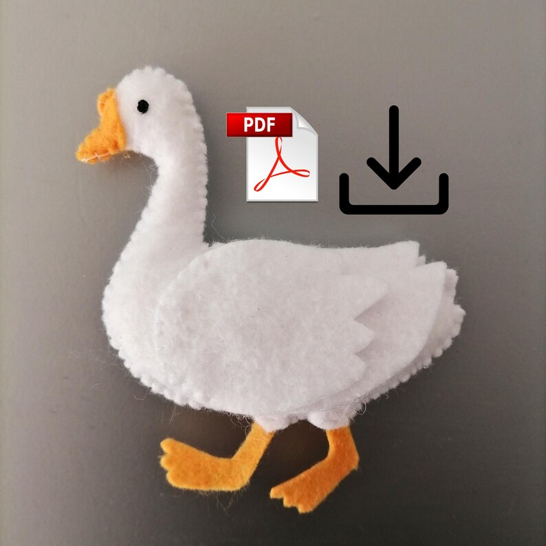 Goose Felt Pattern, Sewing Farm Animals PDF Pattern, Pattern Felt Toys ...