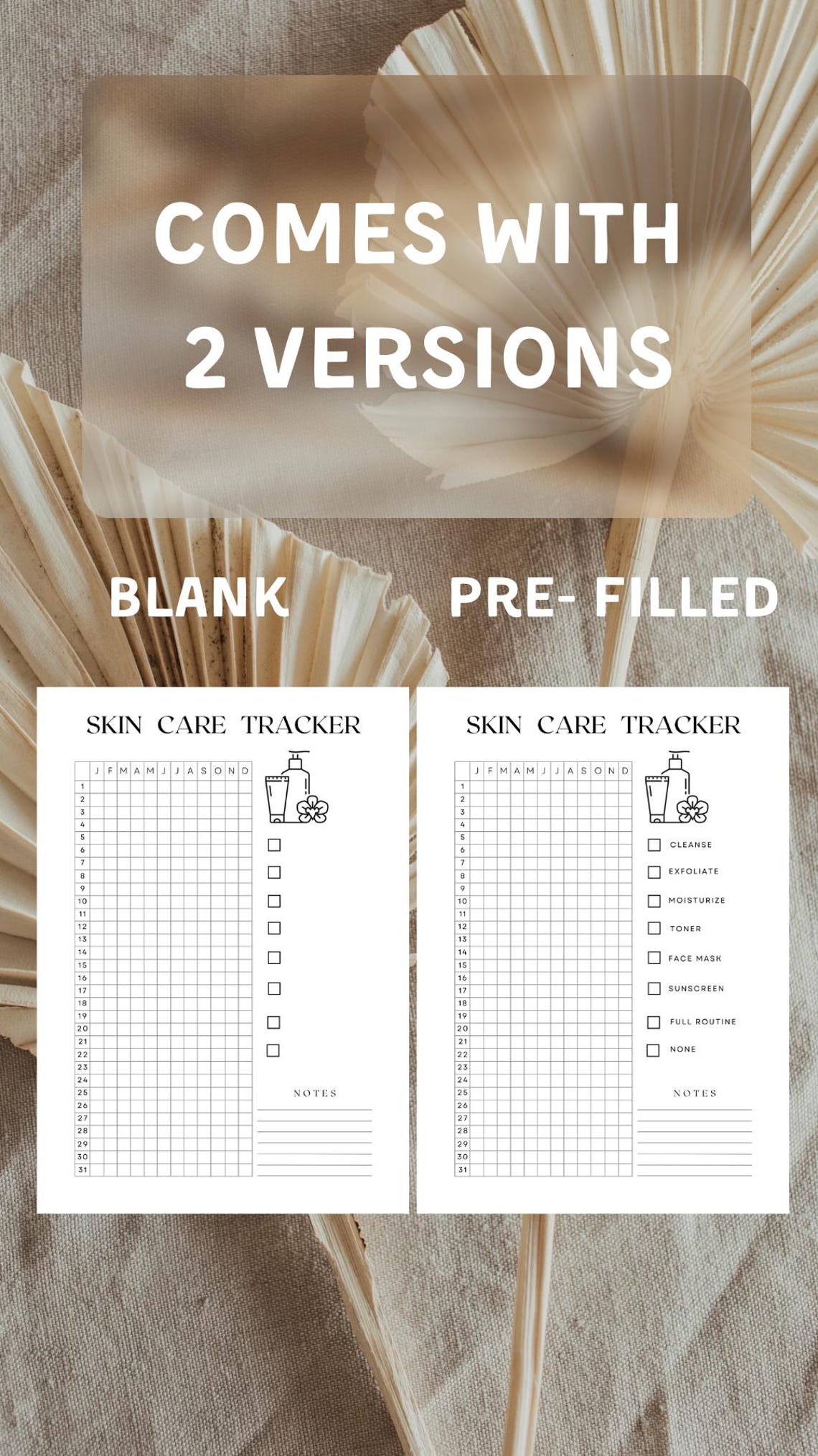 Skin Care Tracker PRINTABLE Journal Page Beauty Routine Skincare ...