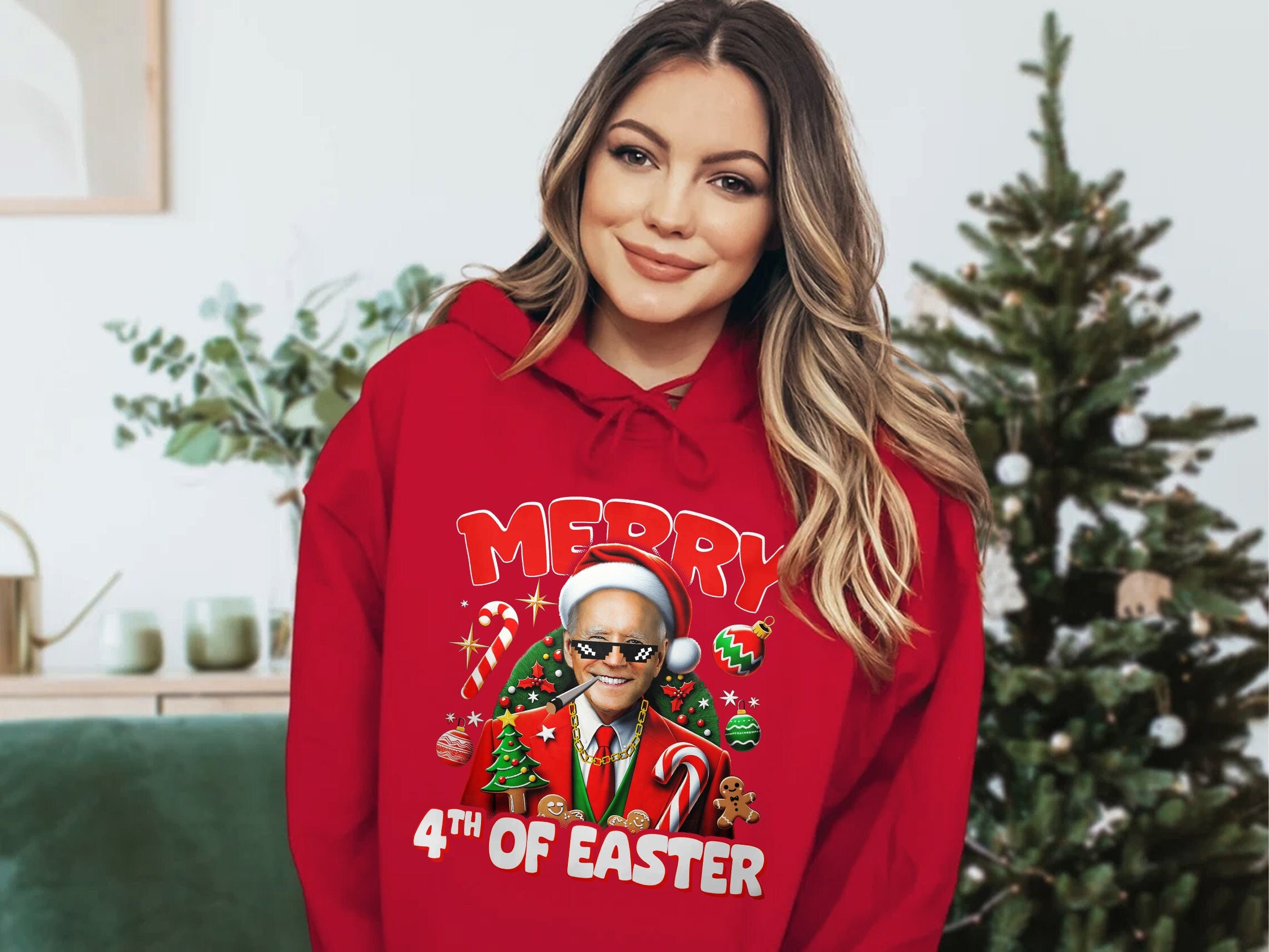 Santa President Merry 4th of Easter Ugly Christmas Sweater - Etsy
