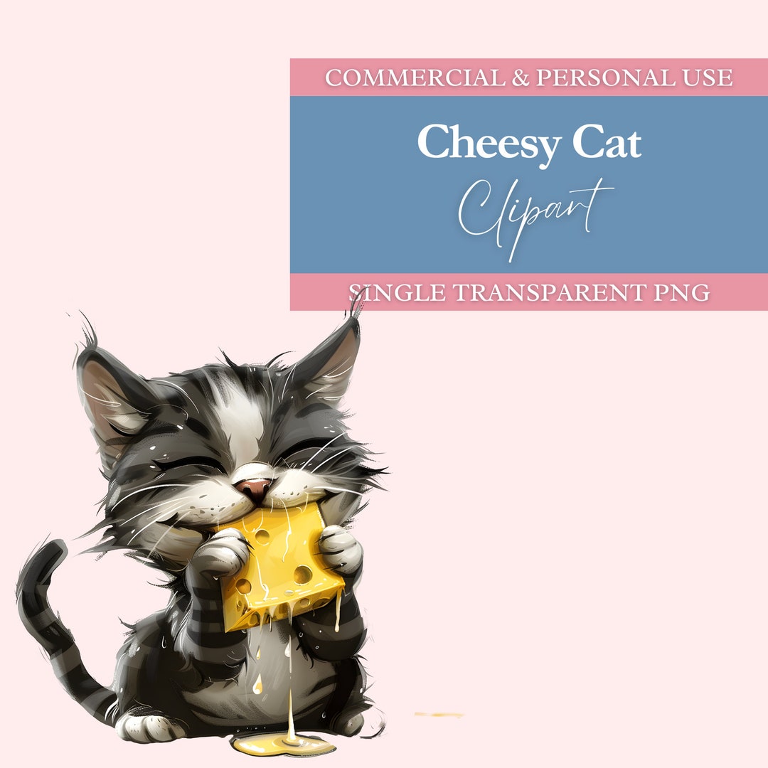 Cheesy Cat Clipart Transparent PNG Commercial Use Clip Art Watercolor ...