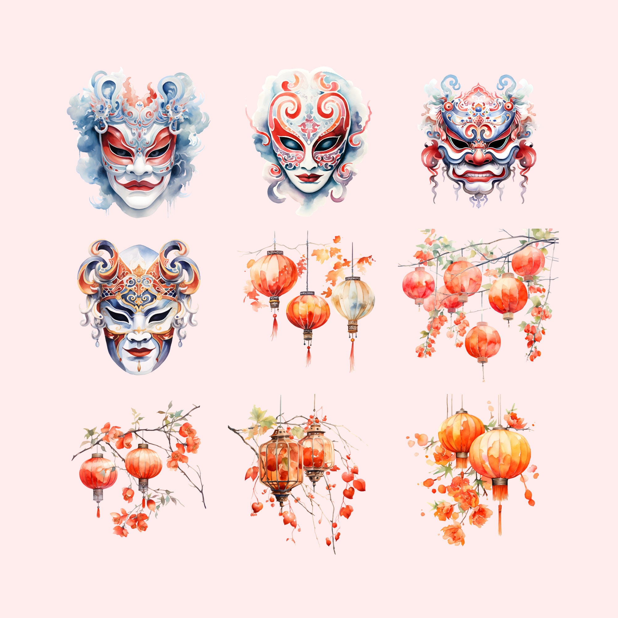 Chinese Culture Clipart Bundle | Transparent PNG | Commercial Use Clip ...