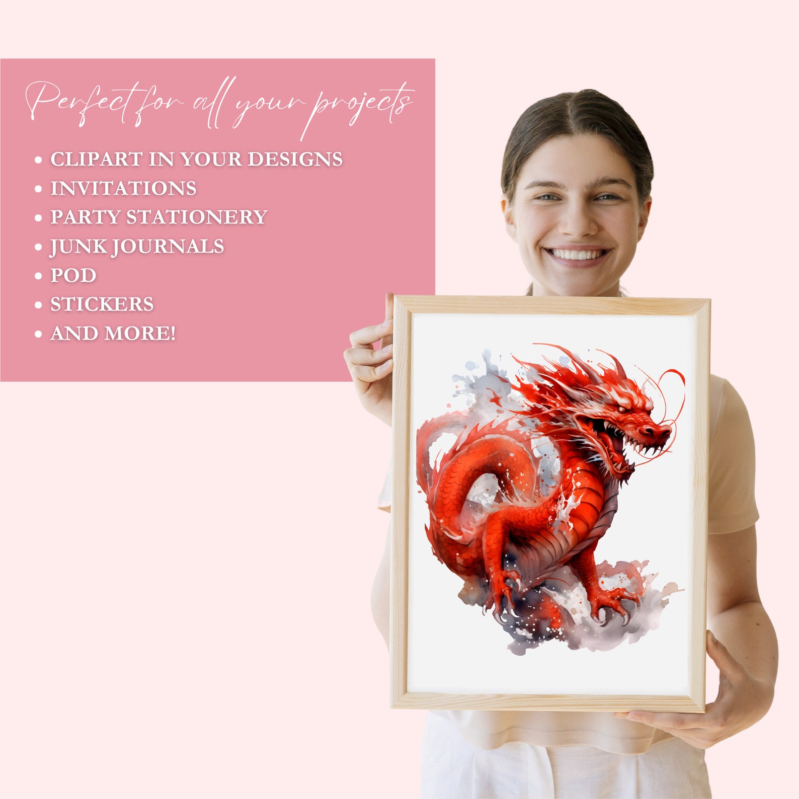 Oriental Red Dragon Clipart Bundle | Transparent PNG | Commercial Use ...