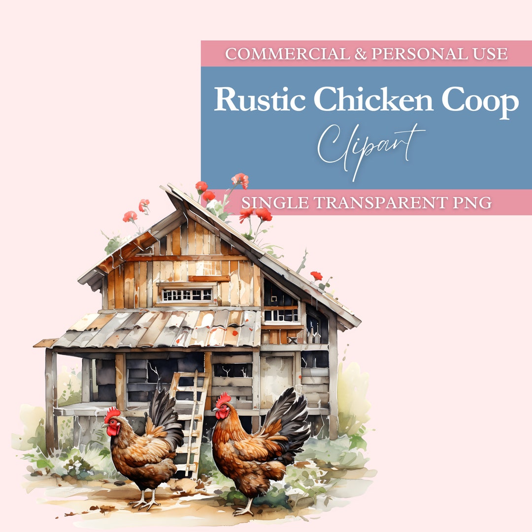 Rustic Chicken Coop Clipart Transparent PNG Commercial Use Clip Art ...
