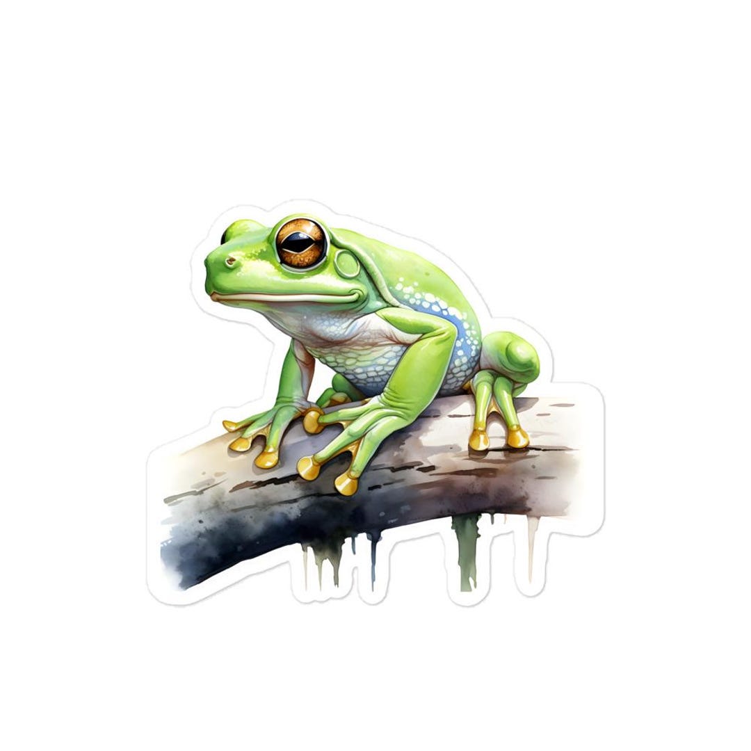 Tree Frog Sticker, Cute Frog Vinyl Decal, Waterproof Animal Sticker ...