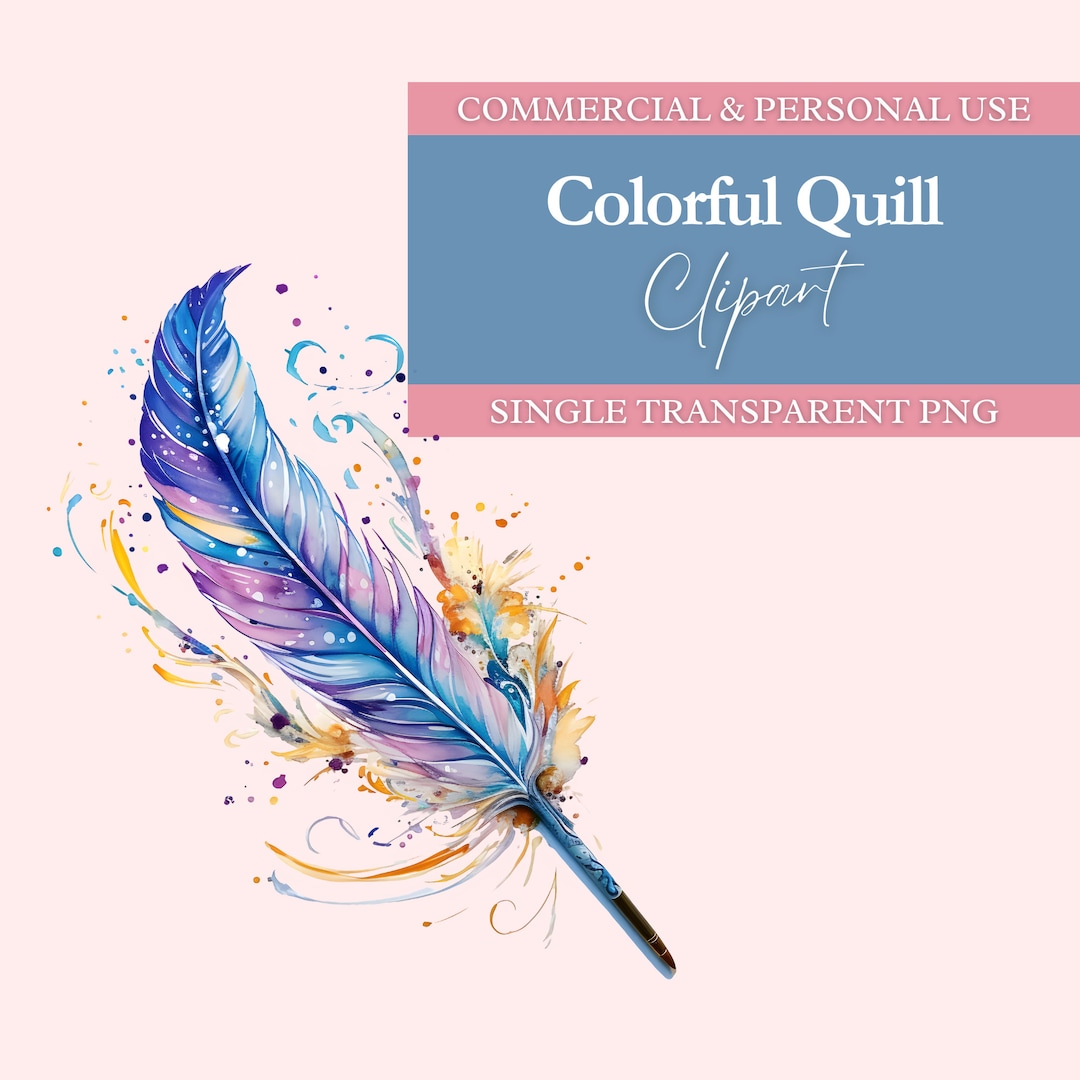 Colorful Quill Clipart | Transparent PNG | Commercial Use Clip Art ...