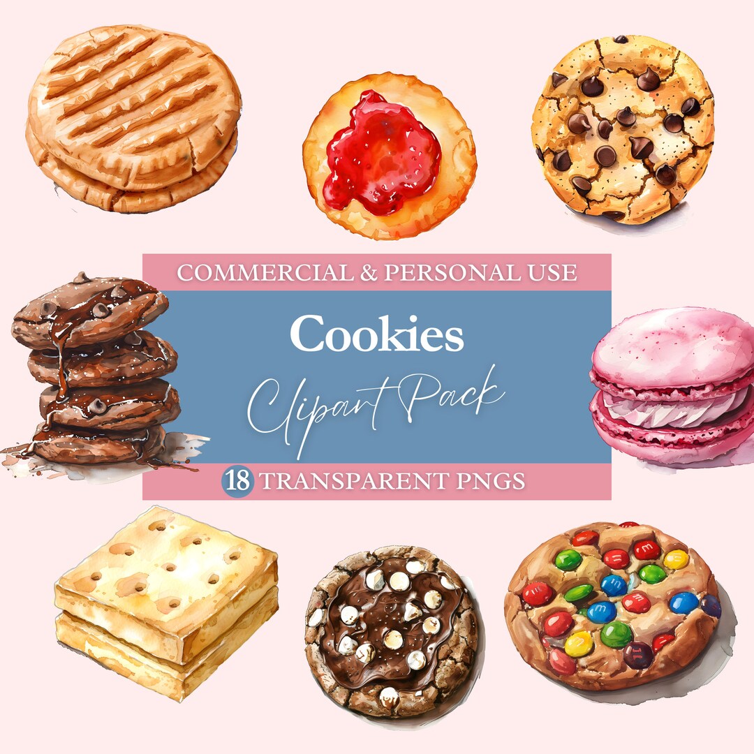 Cookies Clipart Bundle | Transparent PNG | Commercial Use Clip Art ...