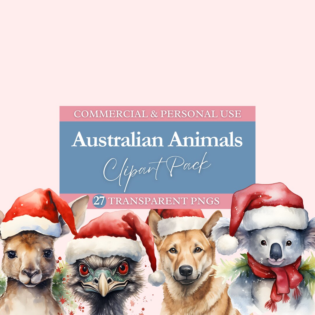 Australian Christmas Animals Clipart Bundle | Transparent PNG ...