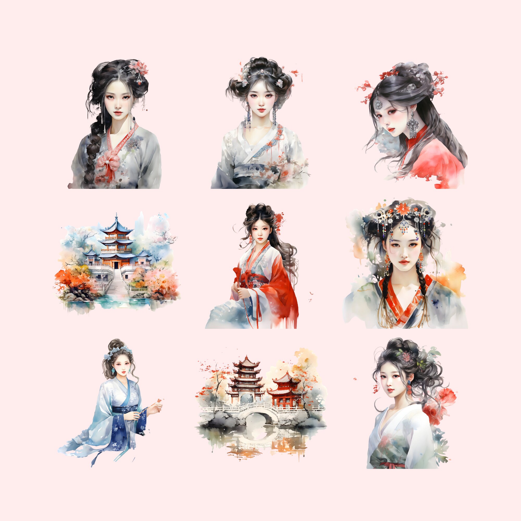 Chinese Culture Clipart Bundle | Transparent PNG | Commercial Use Clip ...