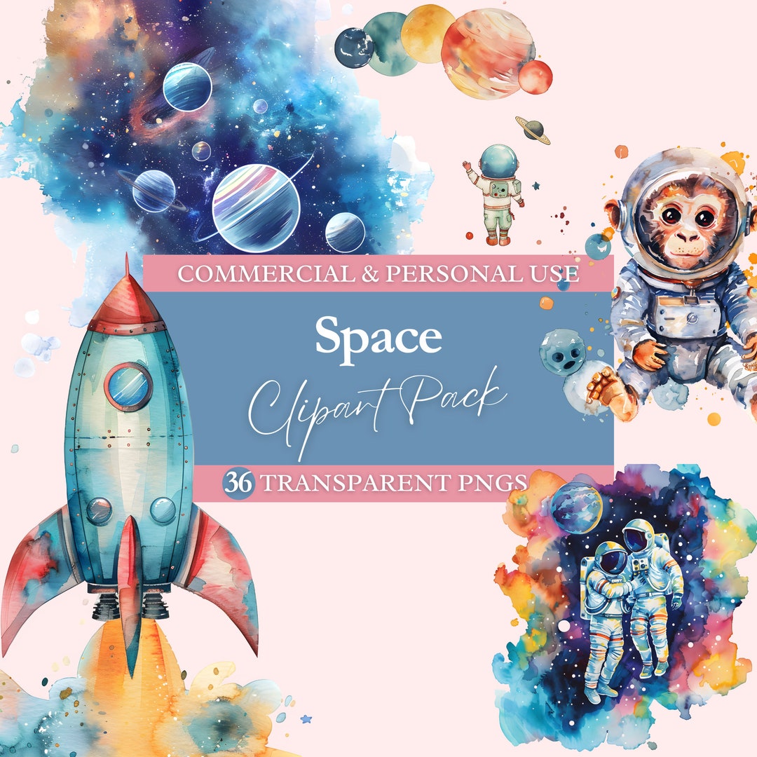 Space Clipart Bundle | Transparent PNG | Commercial Use Clip Art ...