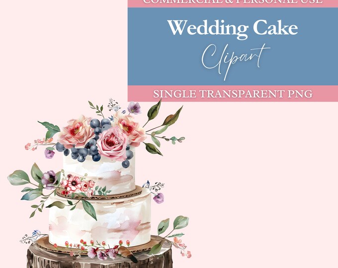 16 Wedding Cake Clipart, Wedding Clipart, Floral Cake, Printable ...