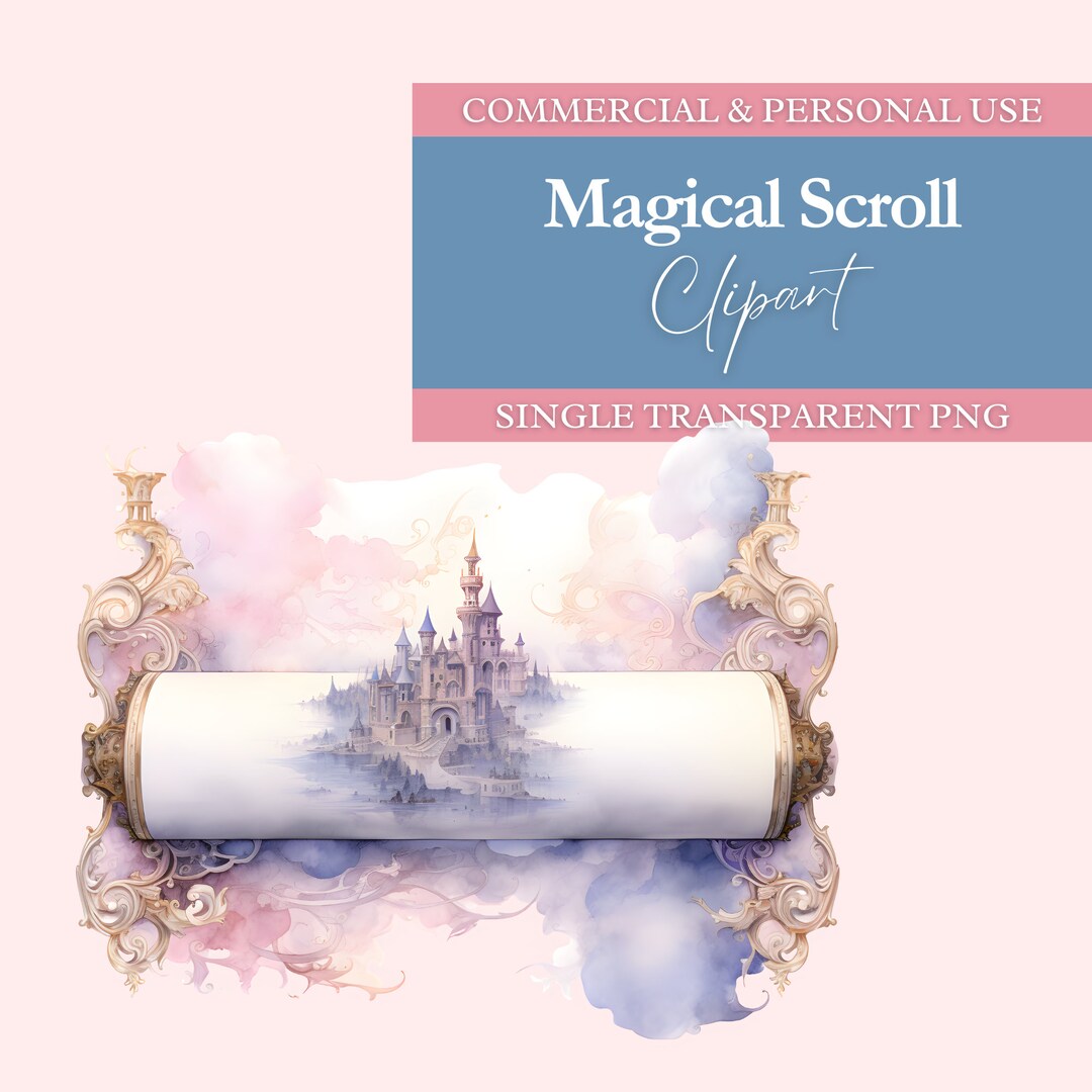 Magical Castle Scroll Clipart | Transparent PNG | Commercial Use Clip ...