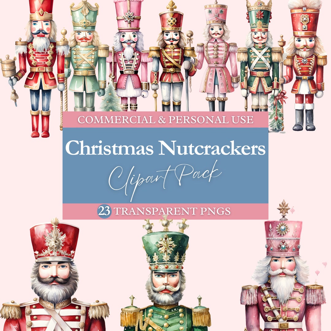 Christmas Nutcrackers Clipart Bundle | Transparent PNG | Commercial Use ...