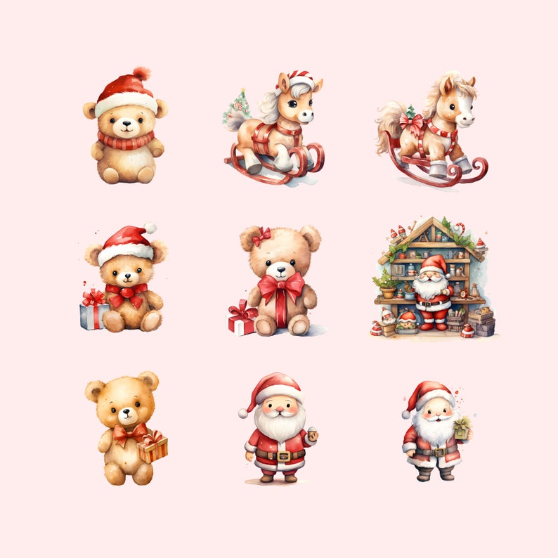 Santas Workshop Clipart Bundle | Transparent PNG | Commercial Use Clip ...