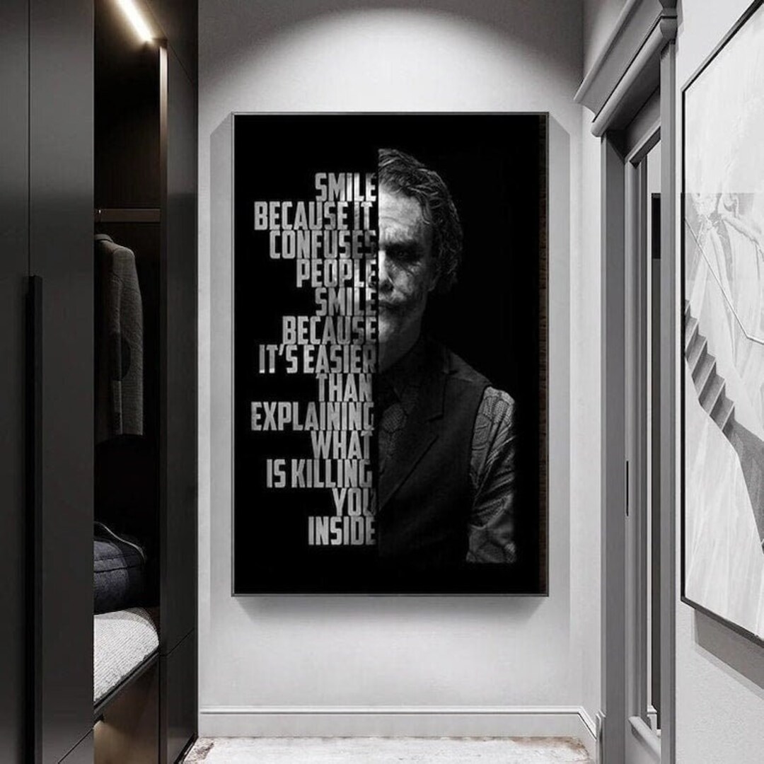 The Joker Inspirational Typography Success Quotes Black White - Etsy