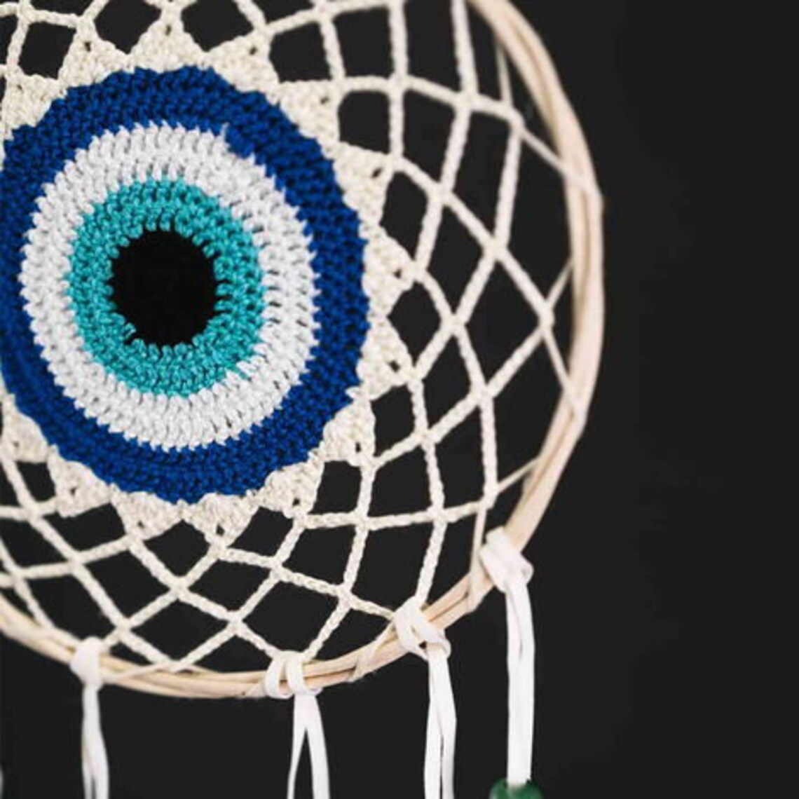 Evil Eye Braided Macrame Dreamcatcher, Evil Eye Dream Catcher, Macrame ...