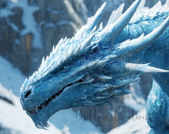 Ice Dragon Clipart Bundle Digital Dragon Art, Transparent Background ...