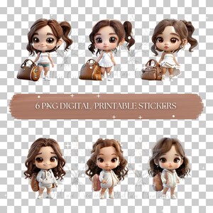 3D Chibi Digital/printable Stickers-png - Etsy