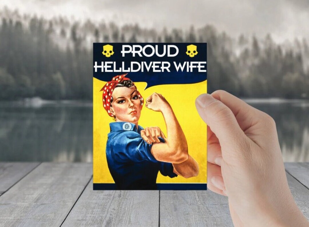 Proud Helldiver Wife Sticker Waterproof & UV Resistant Helldivers Decal Gift for Wives and ...