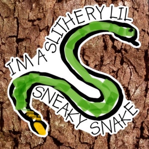 Slithery Sneaky Snake Sticker Water Resistant, Meme Funny - Etsy