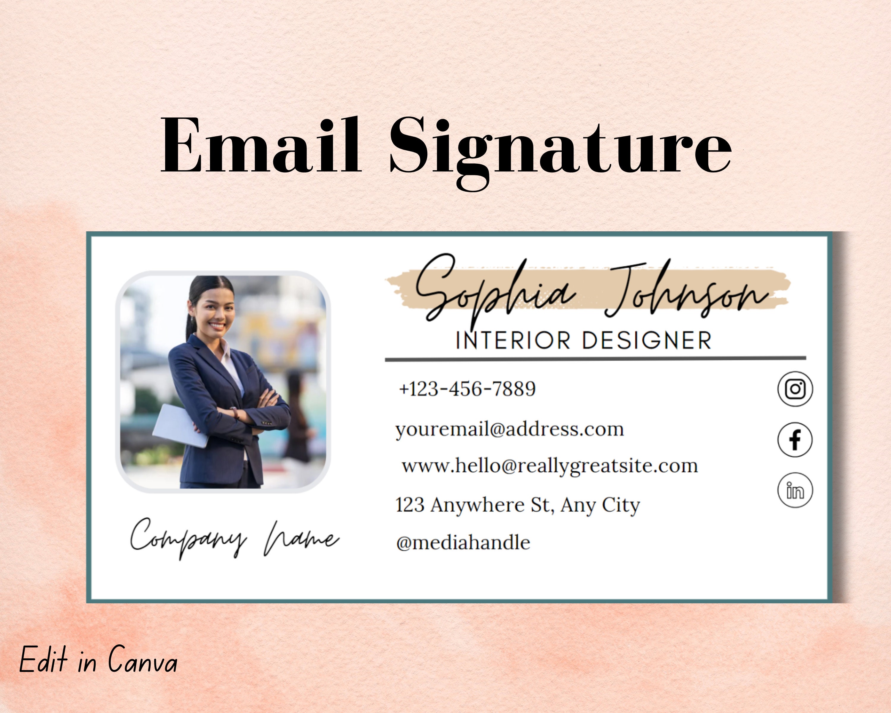 Minimalist Modern Email Signature - Etsy