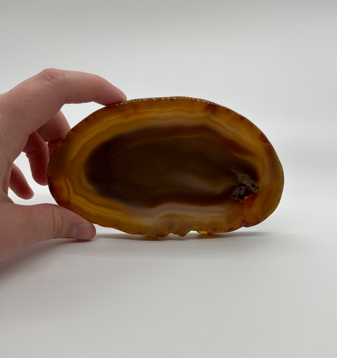 Large Brazil Agate Slab | Non-dyed Natural Agate Slice | Thick Polished ...