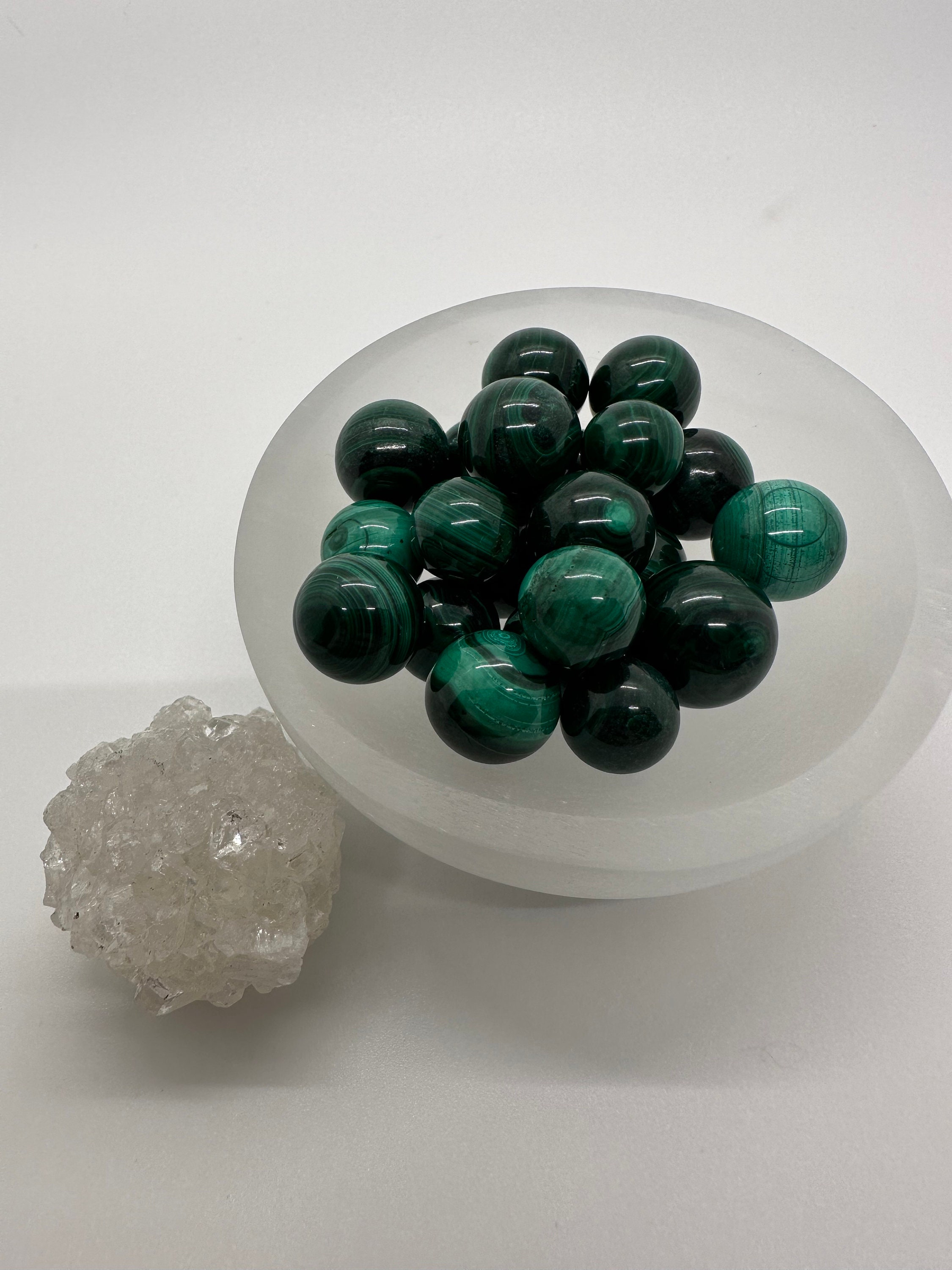 Genuine Malachite Mini Spheres, Crystal Mini Sphere, Extra Tiny Green ...