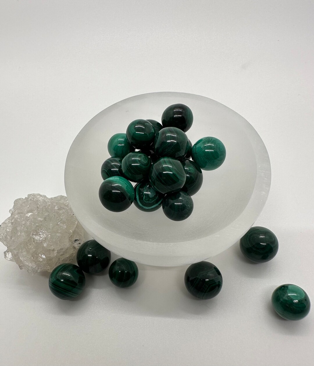 Genuine Malachite Mini Spheres, Crystal Mini Sphere, Extra Tiny Green ...
