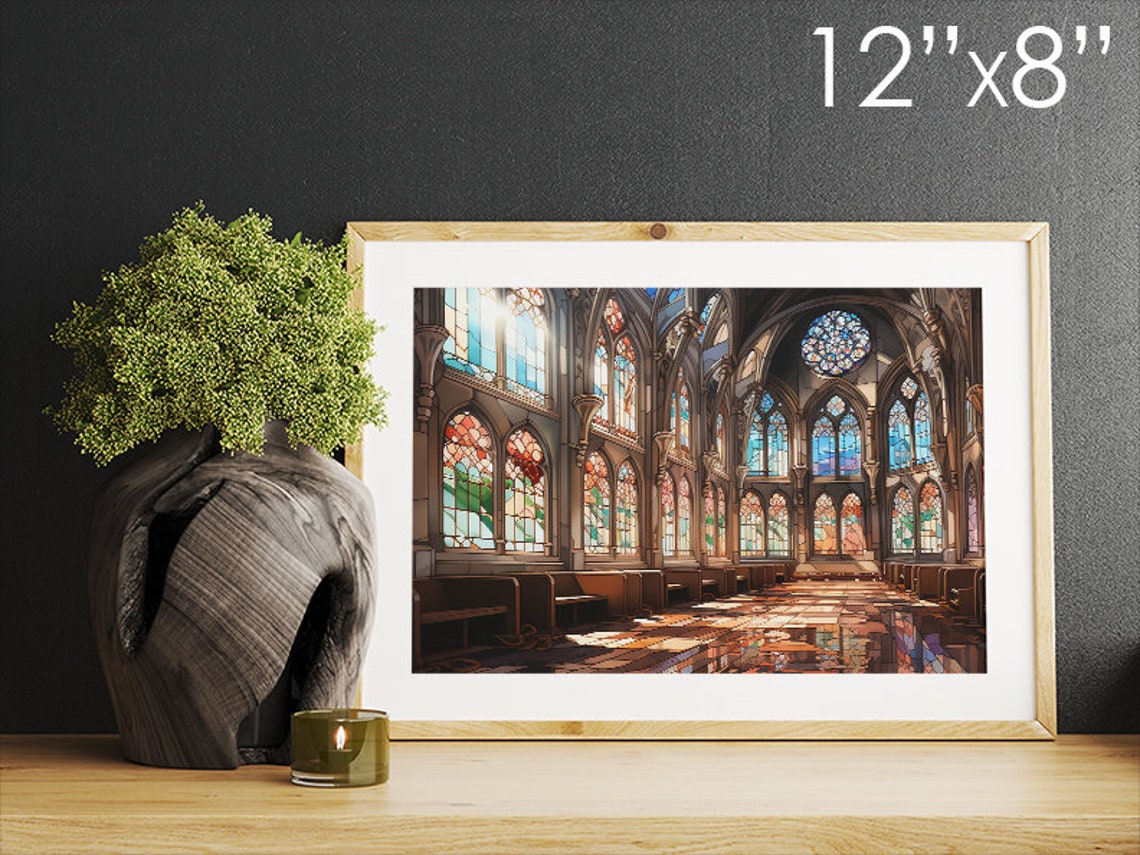 Printable Art - Heavenly Hues - Beautiful Stained Glass Windows in A ...
