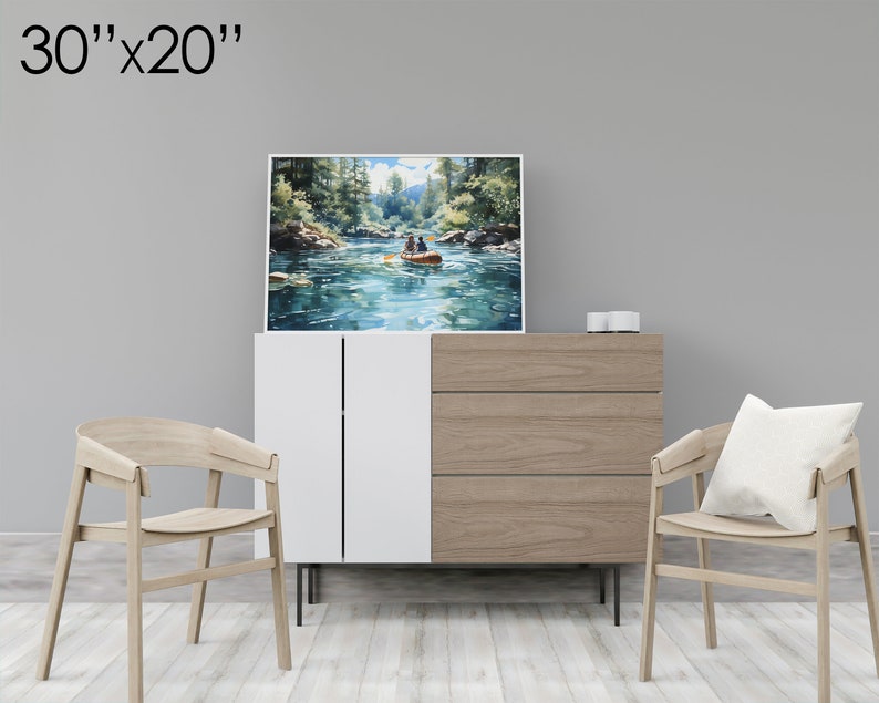 Printable Art - Afloat in Tranquility - Two People in an Inflatable ...