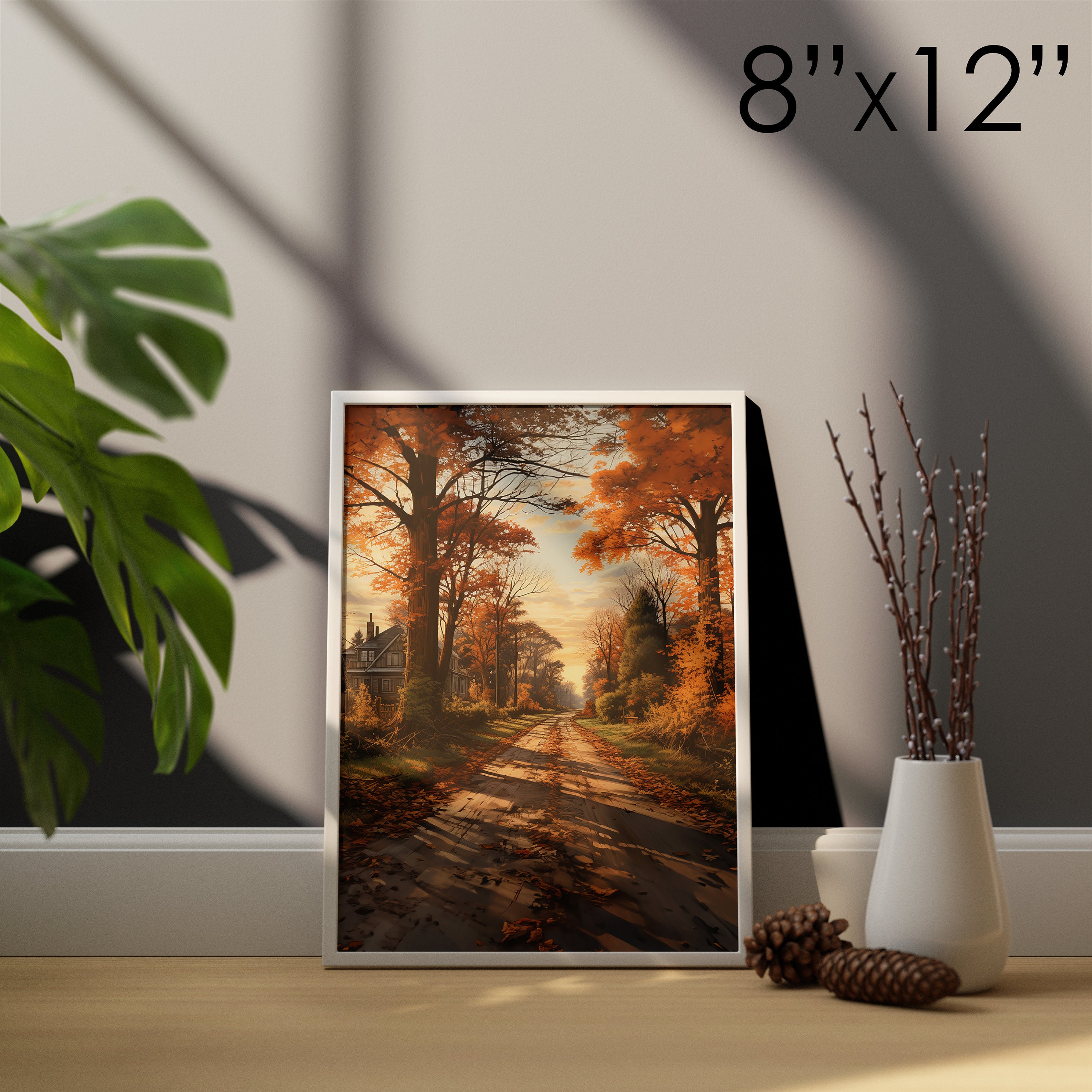 Printable Art - the Golden Path - Fall Foliage Embracing A Dirt Road ...