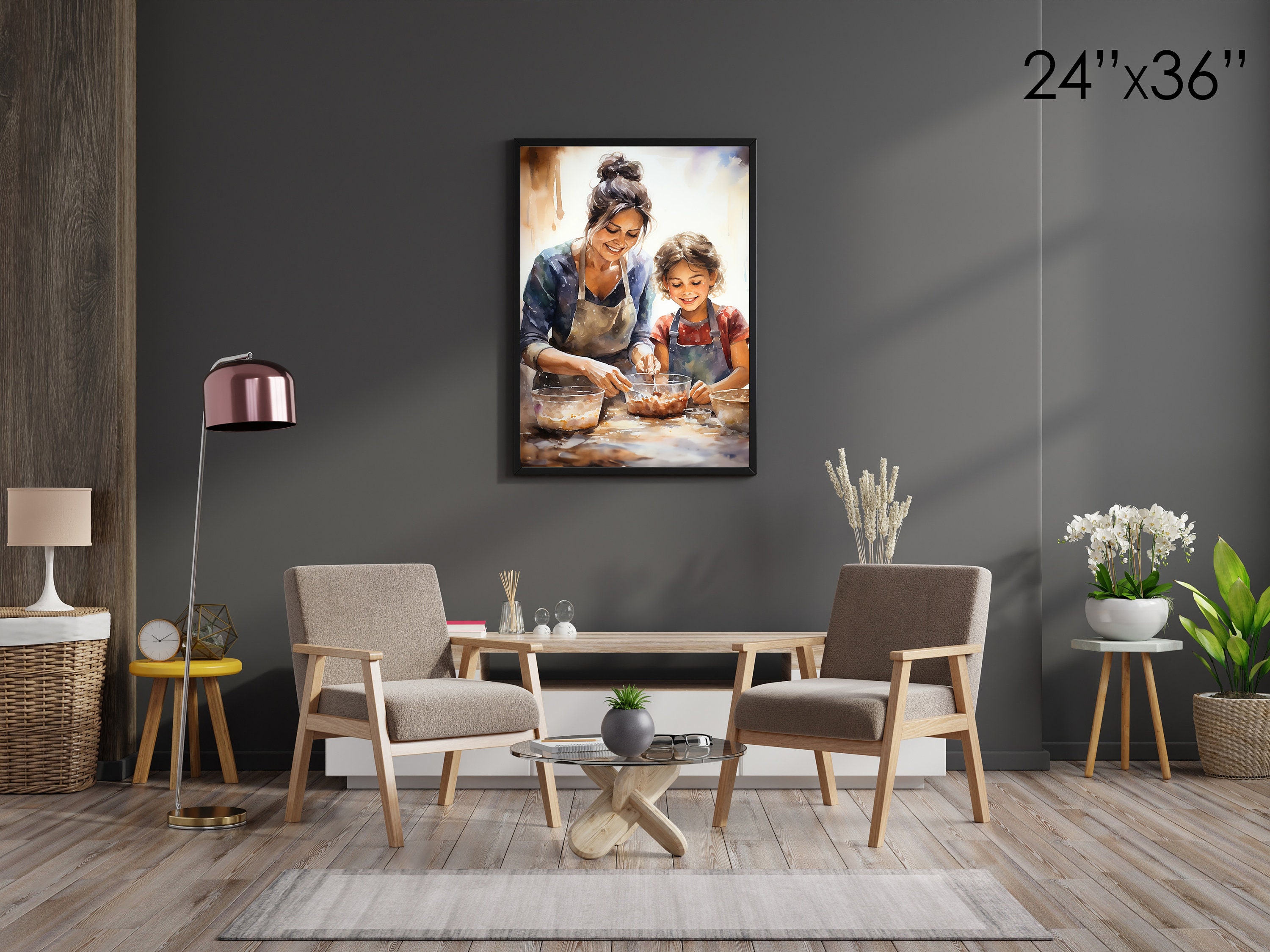 Printable Art - Baking Bond - A Mother and Her Daughter Baking Together ...