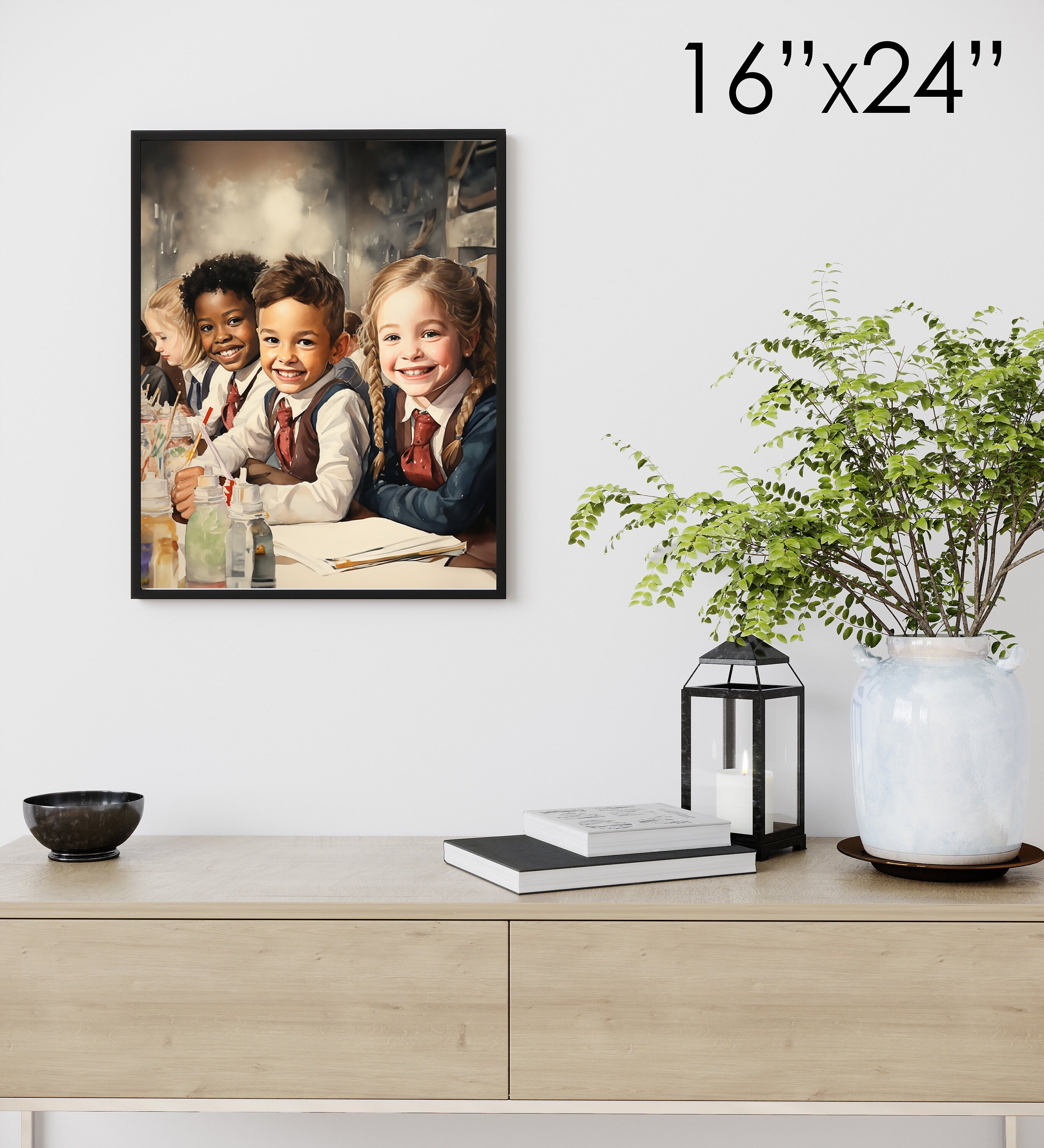 Digital Art - Youthful Studies - Smiling Kids in Uniforms Sitting at ...