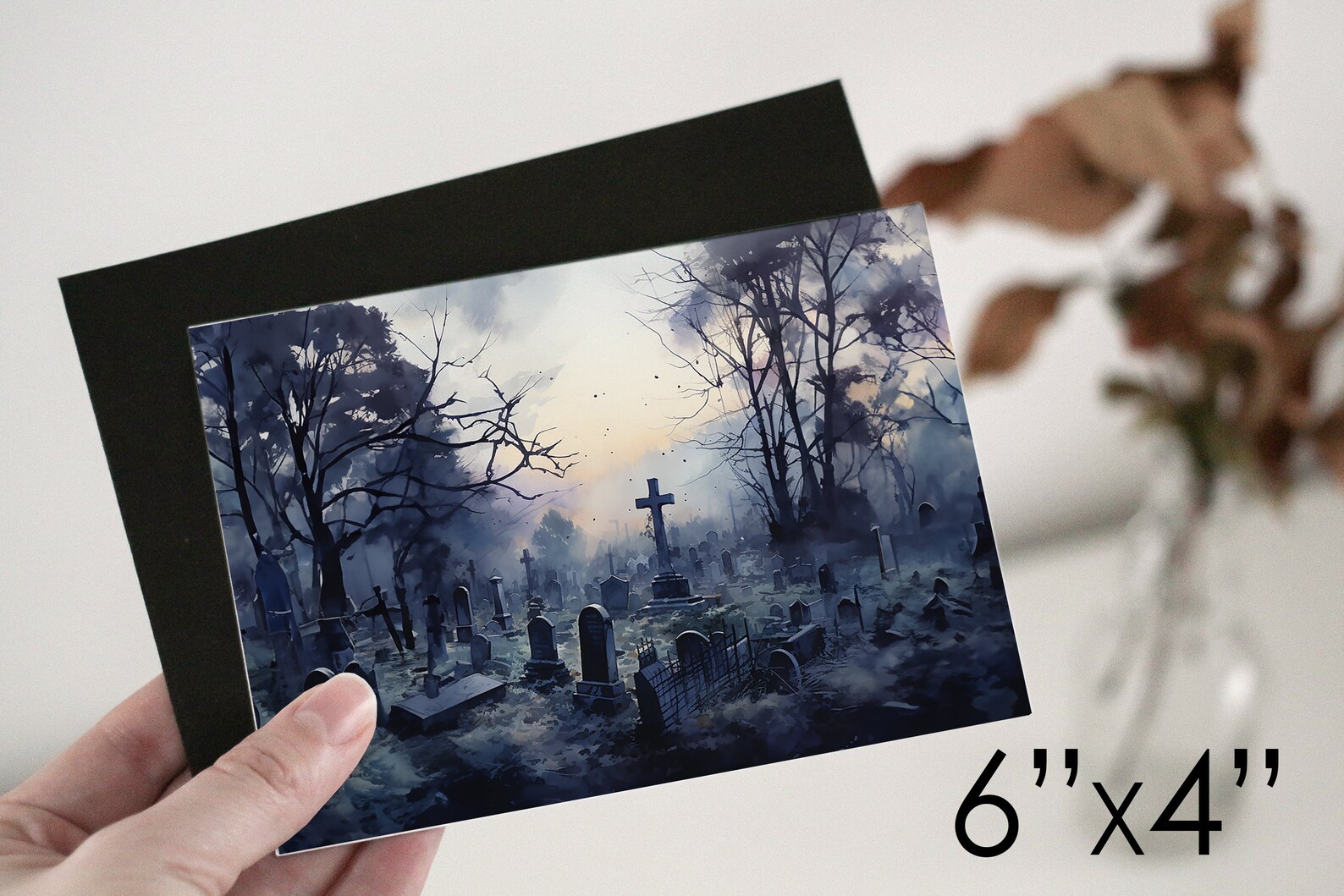 Printable Art - Haunting Hour - A Spooky Cemetery Scene at Midnight ...
