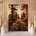 Printable Art the Golden Path Fall Foliage Embracing A Dirt Road Nature ...