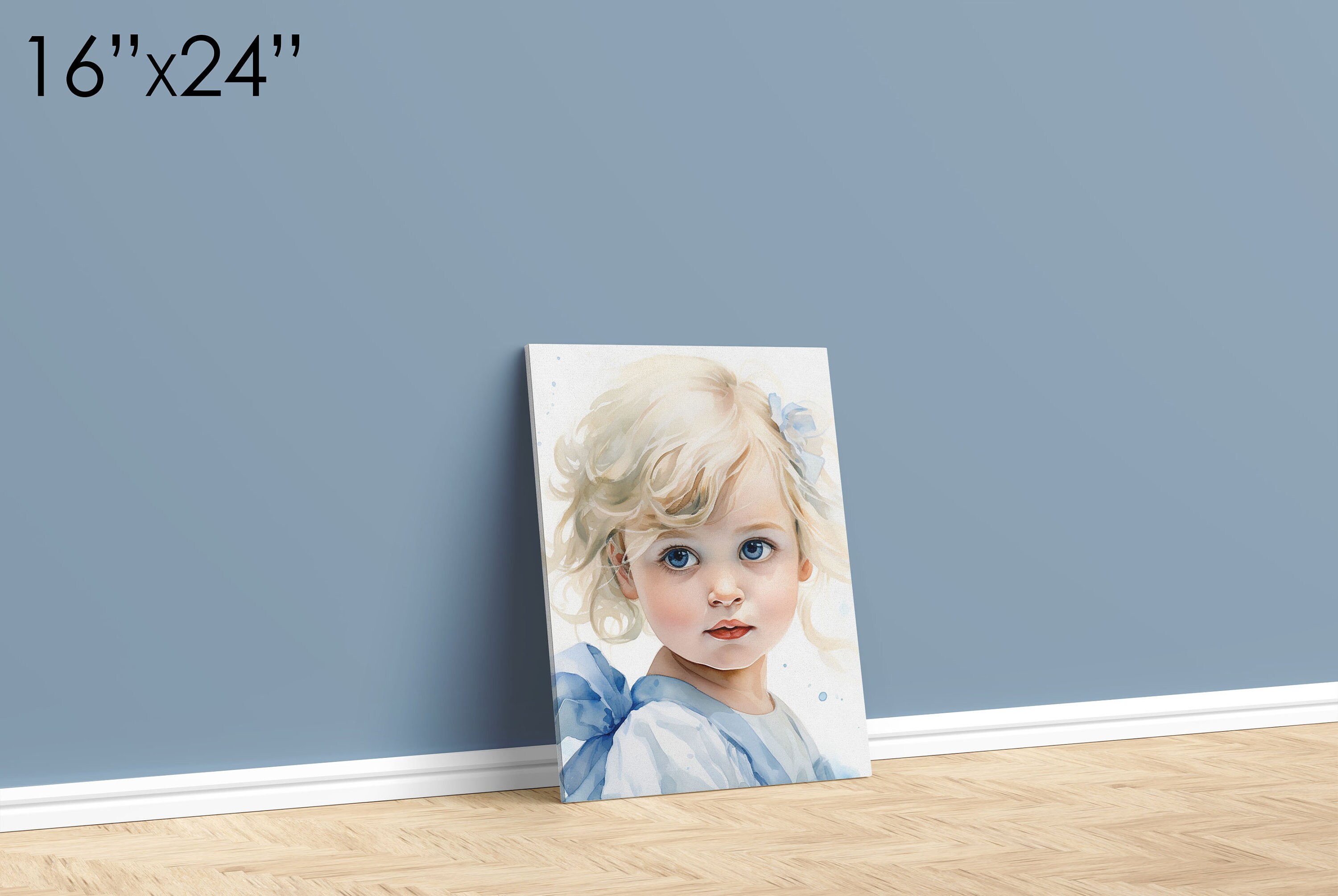 Printable Art - A Splash of Blue - A Blonde-haired Blue-eyed Toddler ...