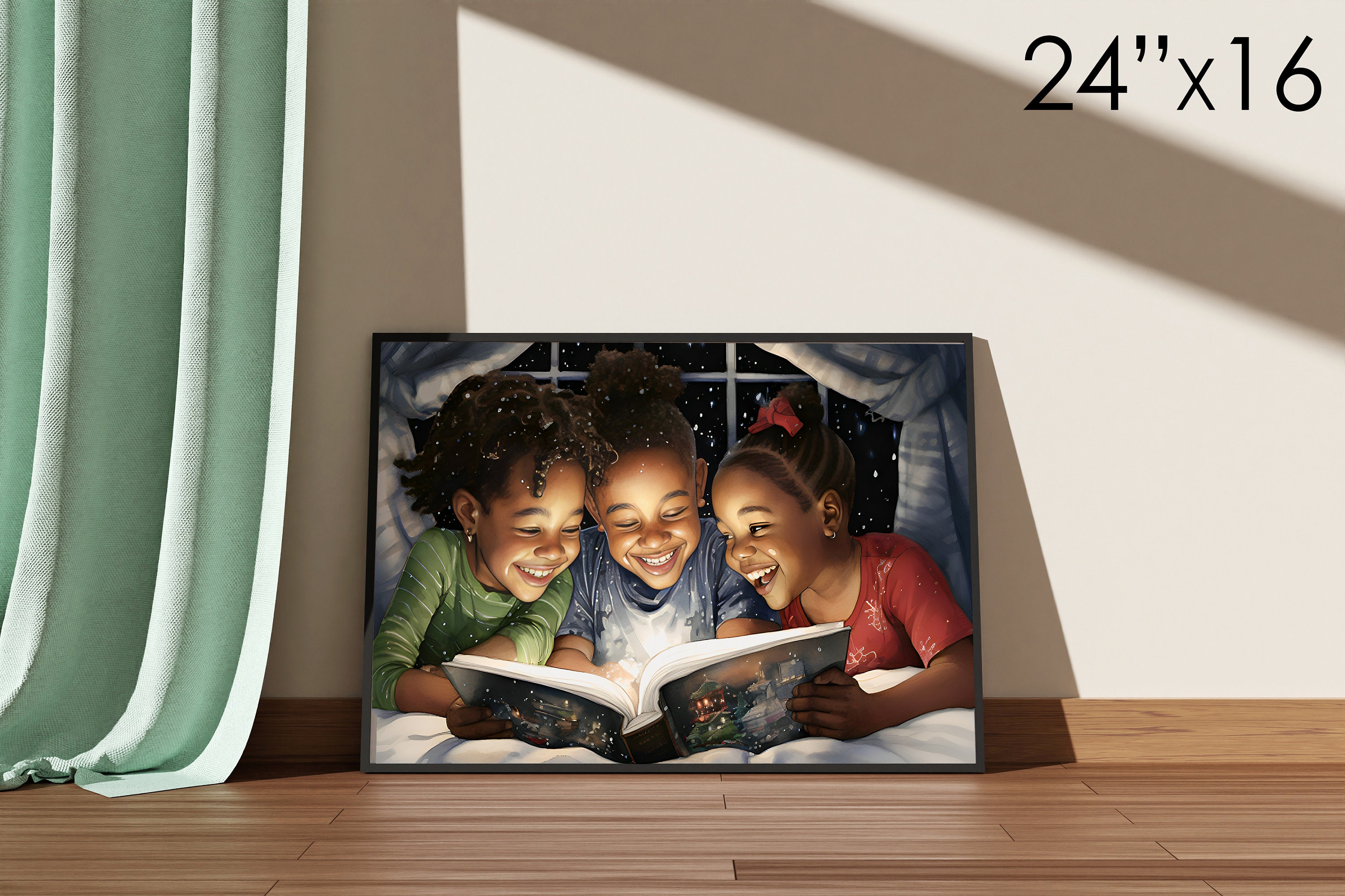 Printable Art - the Gift of Christmas Stories - Black Children Reading ...