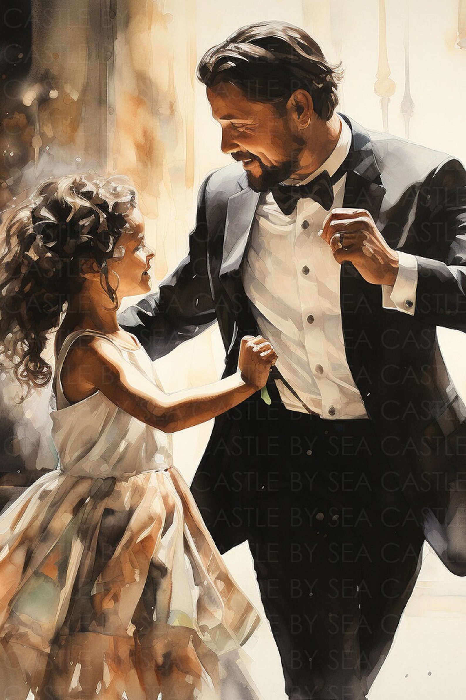 Printable Art - Father-daughter Dance - A Father Dancing With His ...