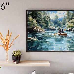 Printable Art - Afloat in Tranquility - Two People in an Inflatable ...
