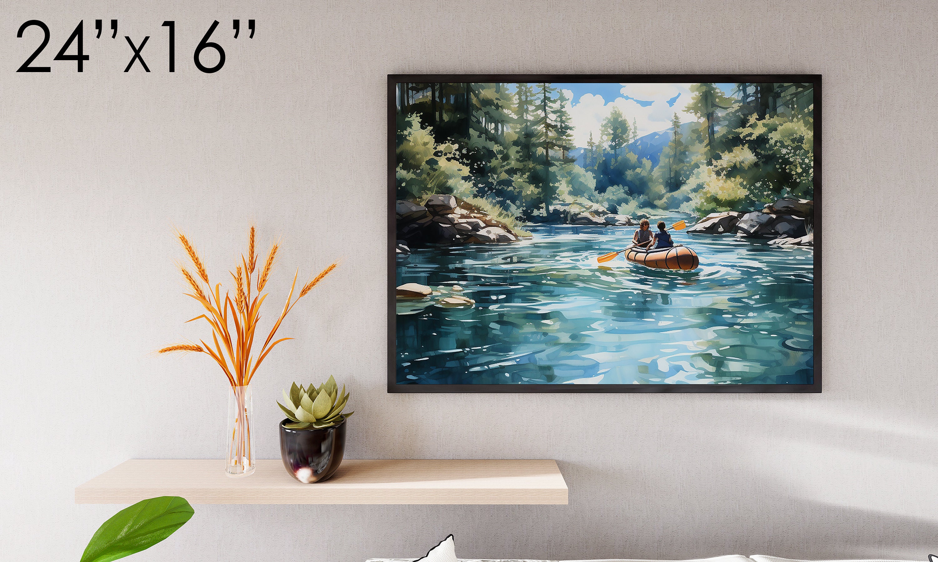 Printable Art - Afloat in Tranquility - Two People in an Inflatable ...
