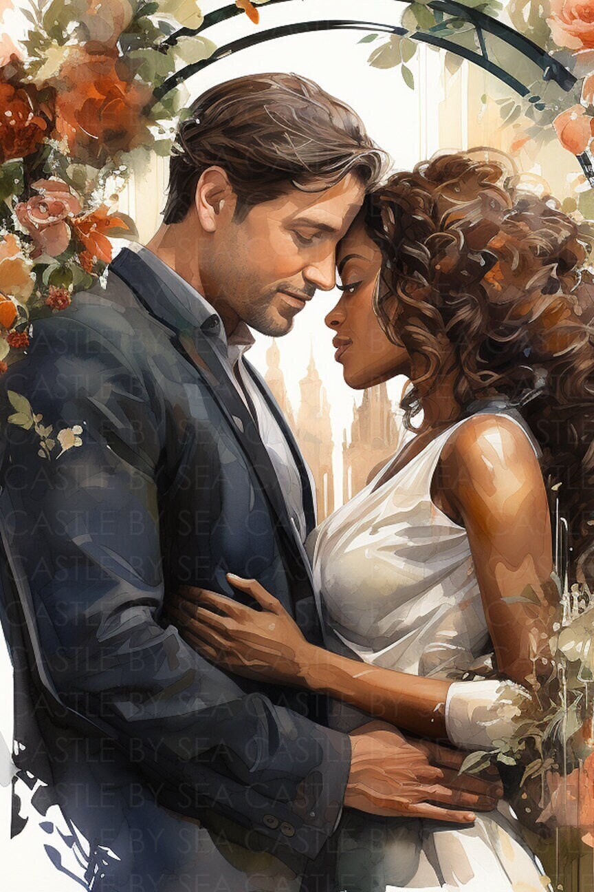 Printable Art - Colors of Love - A Black Bride and White Groom Wed ...