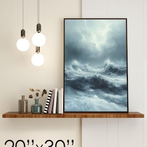 Stormy Ocean Waves Watercolor Art Print (digital Download) - Etsy
