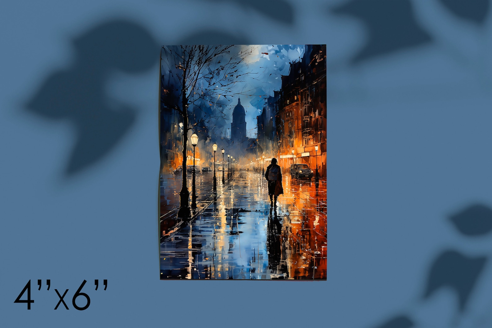 Printable Art - Alone With the City - A Lone Figure Walking Down an ...