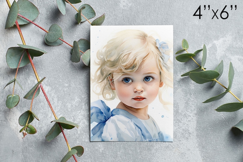 Printable Art - A Splash of Blue - A Blonde-haired Blue-eyed Toddler ...