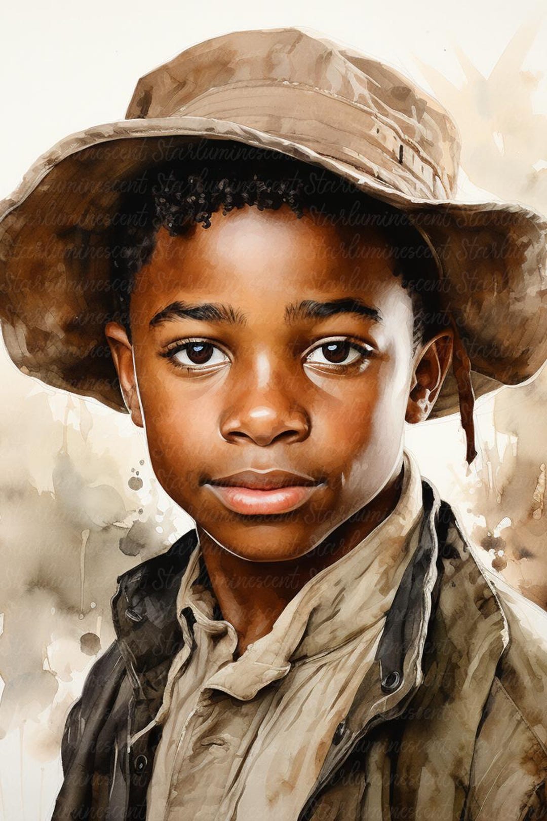 Digital Art - Portrait of Resilience - A Black Teen Boy in the 1800s ...