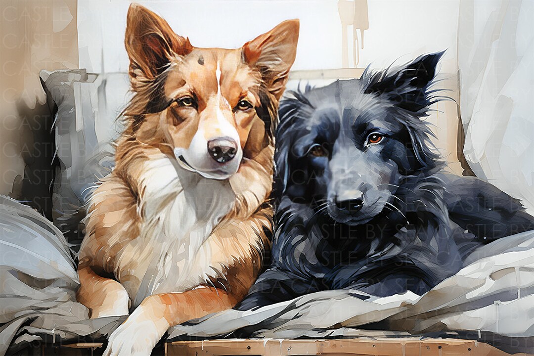 Printable Art - Hues of Hounds - Dogs of Different Hues Bonding on A ...