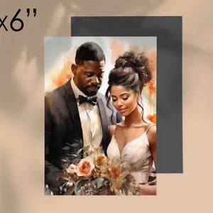 Printable Art - Unity in Love - A Black Bride and Groom Share A Tender ...